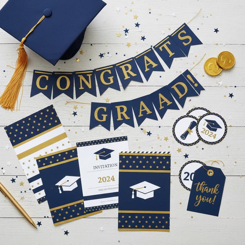Graduation Party Printable Bundle | Class of 2025 Signs, Games ...