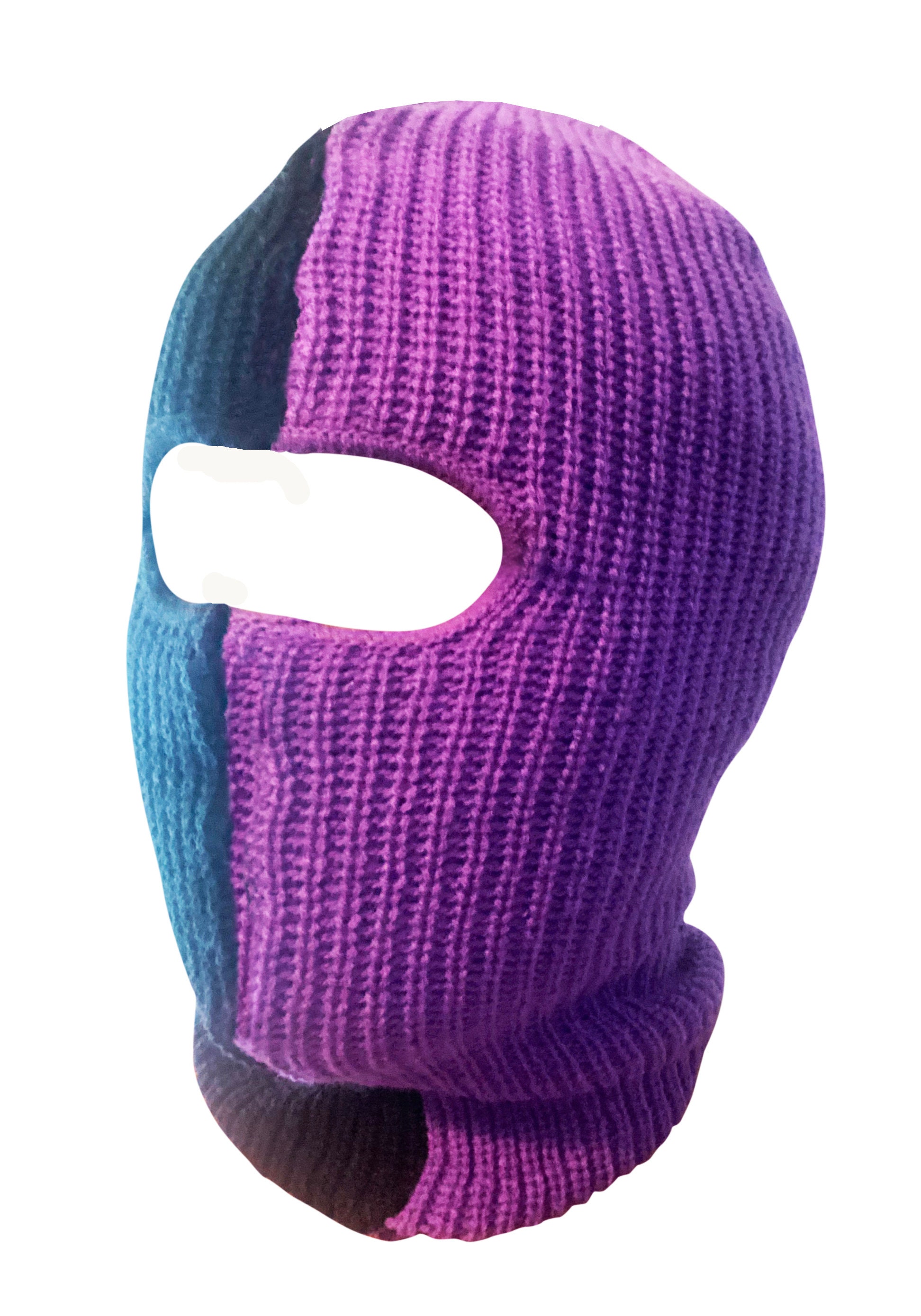 Balaclava Purple and Black colors 1 hole Half Purple Half | Etsy