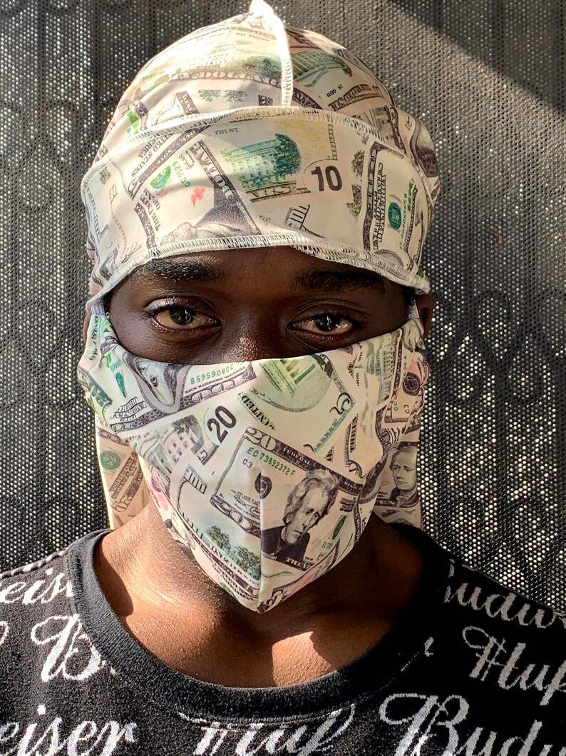 Money Print Durag and Mask | Etsy