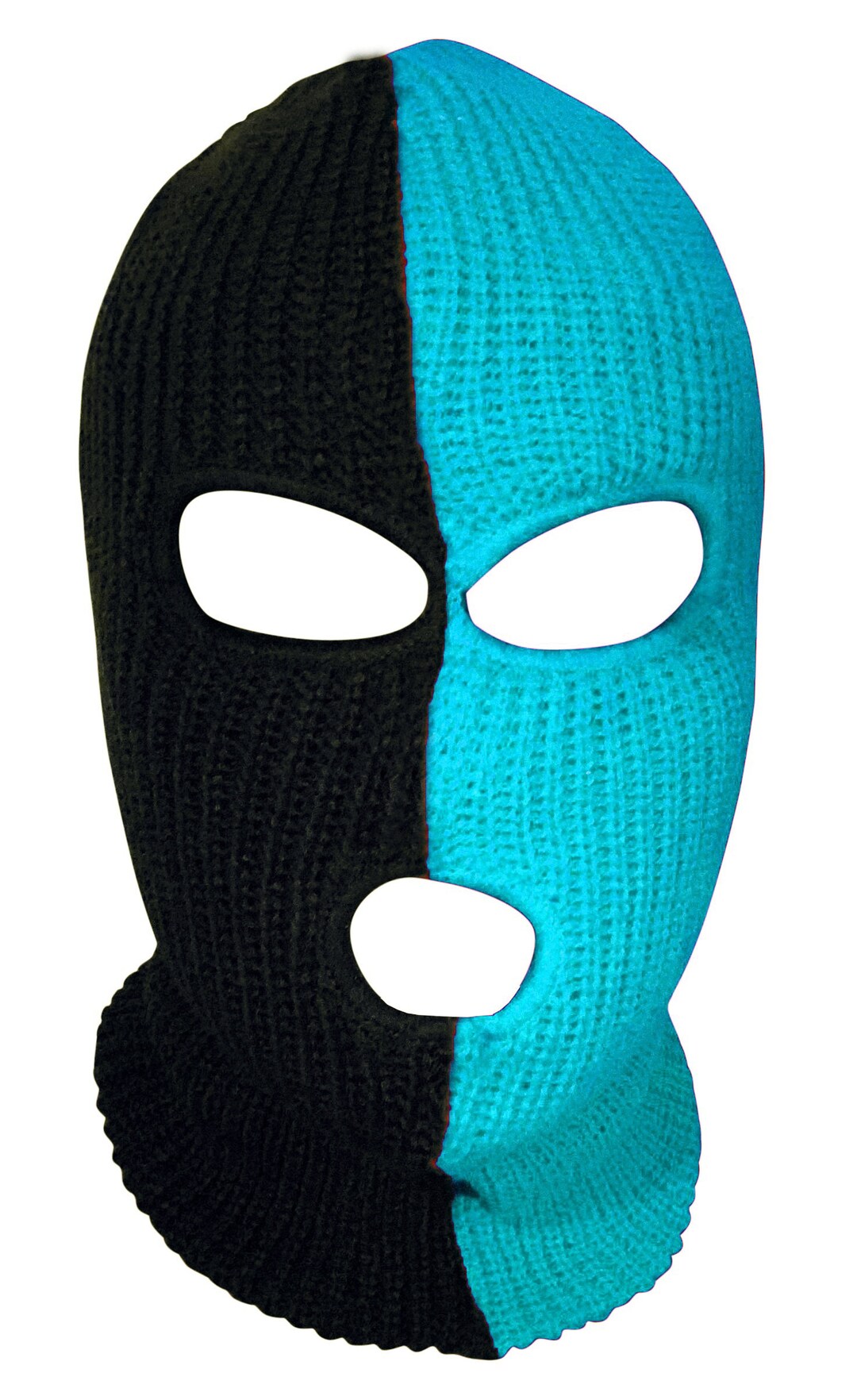 Aqua Ski Mask Two Tone Half Black Half Aqua (limited Edition) - Etsy