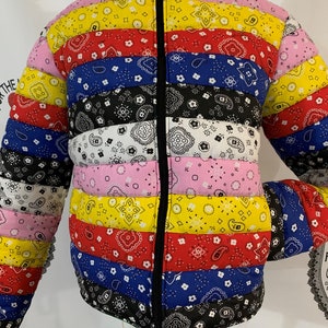 Bandana Puffer Jacket (multi- Colored) - Etsy