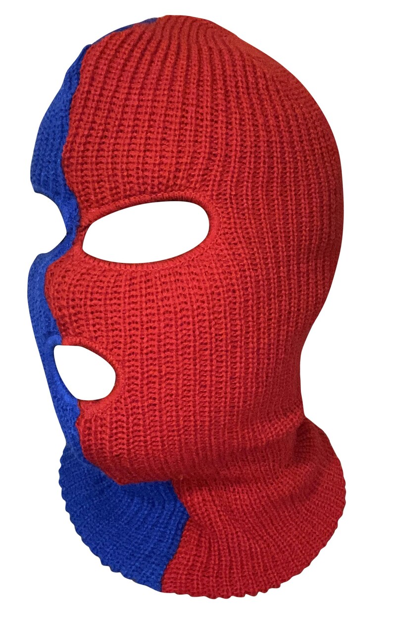 Ski Mask Spiderman Colors 3 Holes Half Red Half Blue Two Tone - Etsy