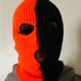 Ski Mask Halloween, Bengals Two Tone 3 Holes Orange and Black - Etsy