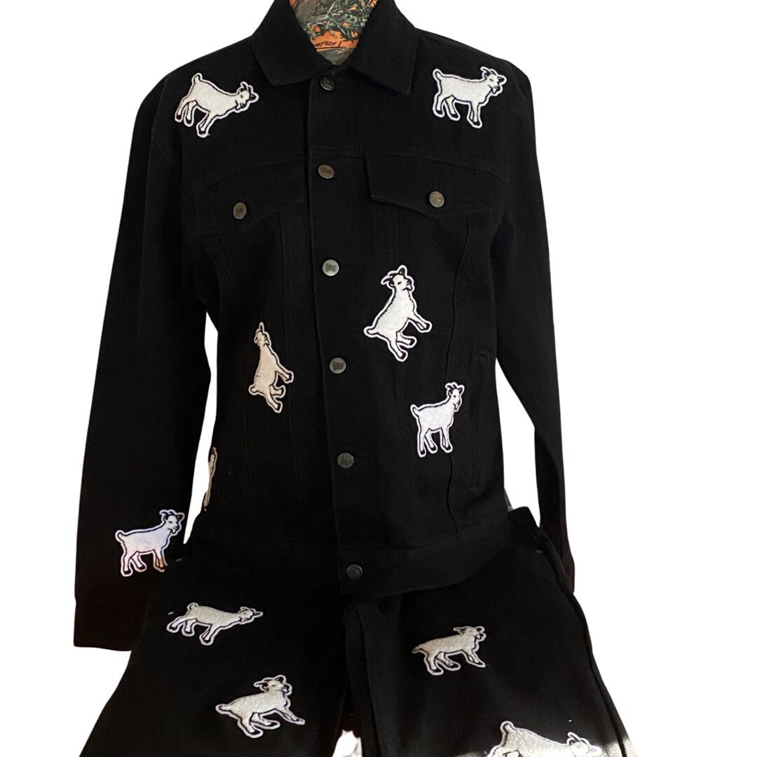 Black Goat Jeans and Jacket Set - Etsy