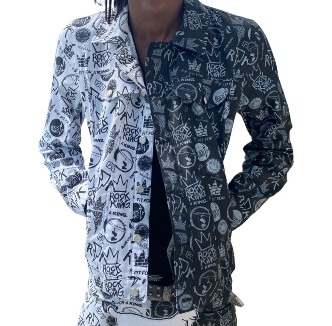 Goat Jeans and Jacket Set Half Black and Half White Lemonade ...