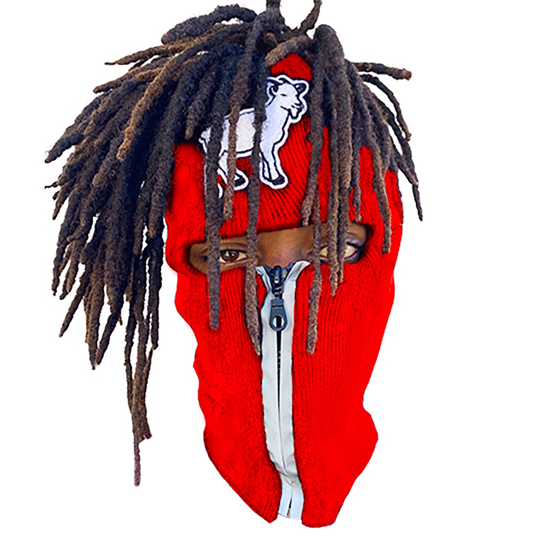 Dread Head Red Reflective Zip up Balaclava With White Goat - Etsy