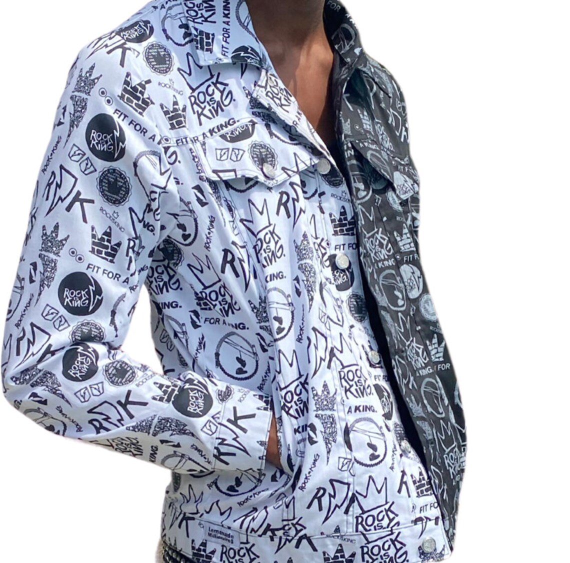 Goat Jeans and Jacket Set Half Black and Half White Lemonade ...