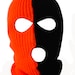 Ski Mask Halloween, Bengals Two Tone 3 Holes Orange and Black - Etsy