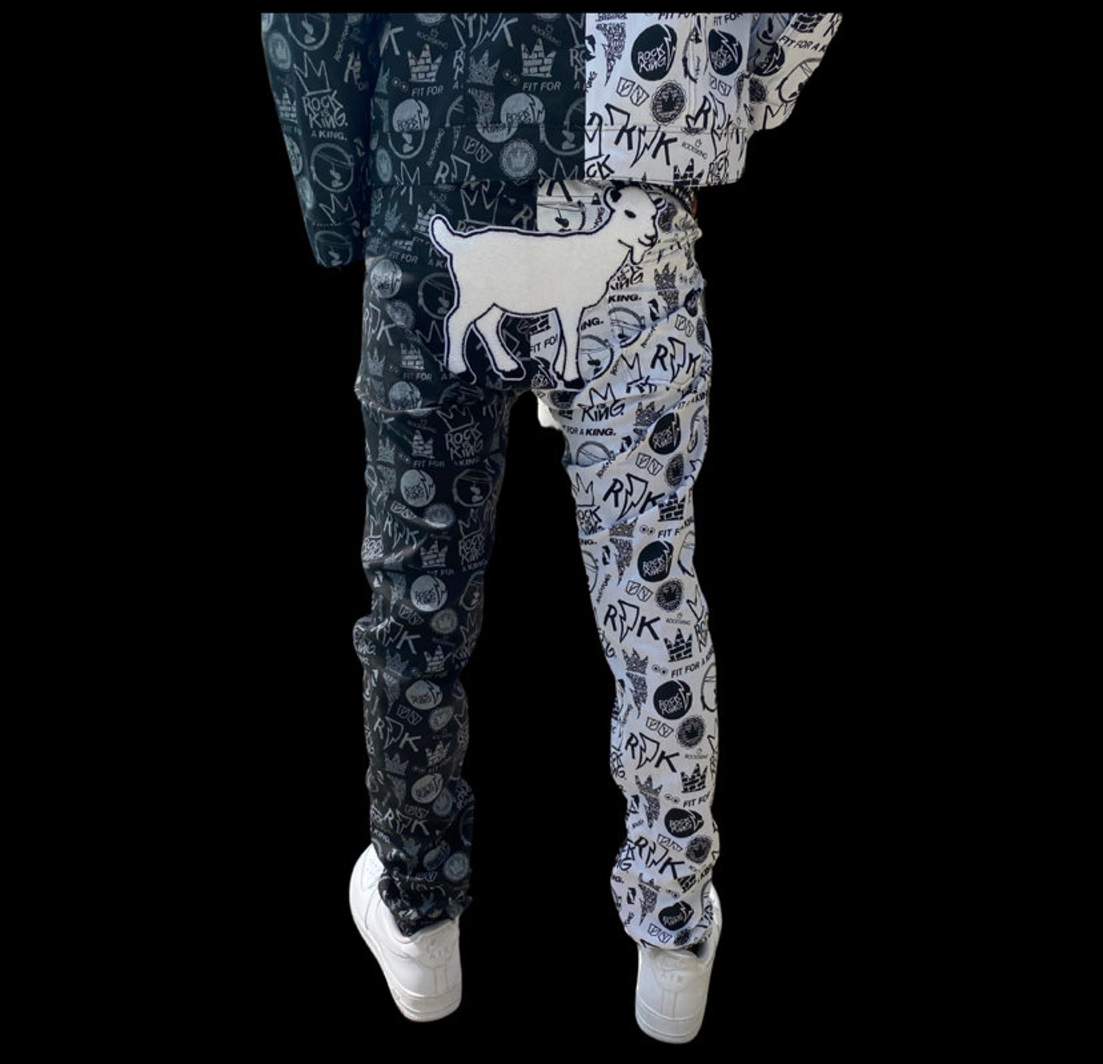 Goat Jeans and Jacket Set Half Black and Half White Lemonade ...