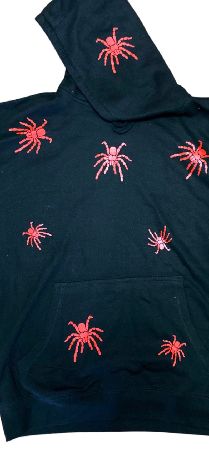 Spider Hoodie Black With Red Spiders - Etsy