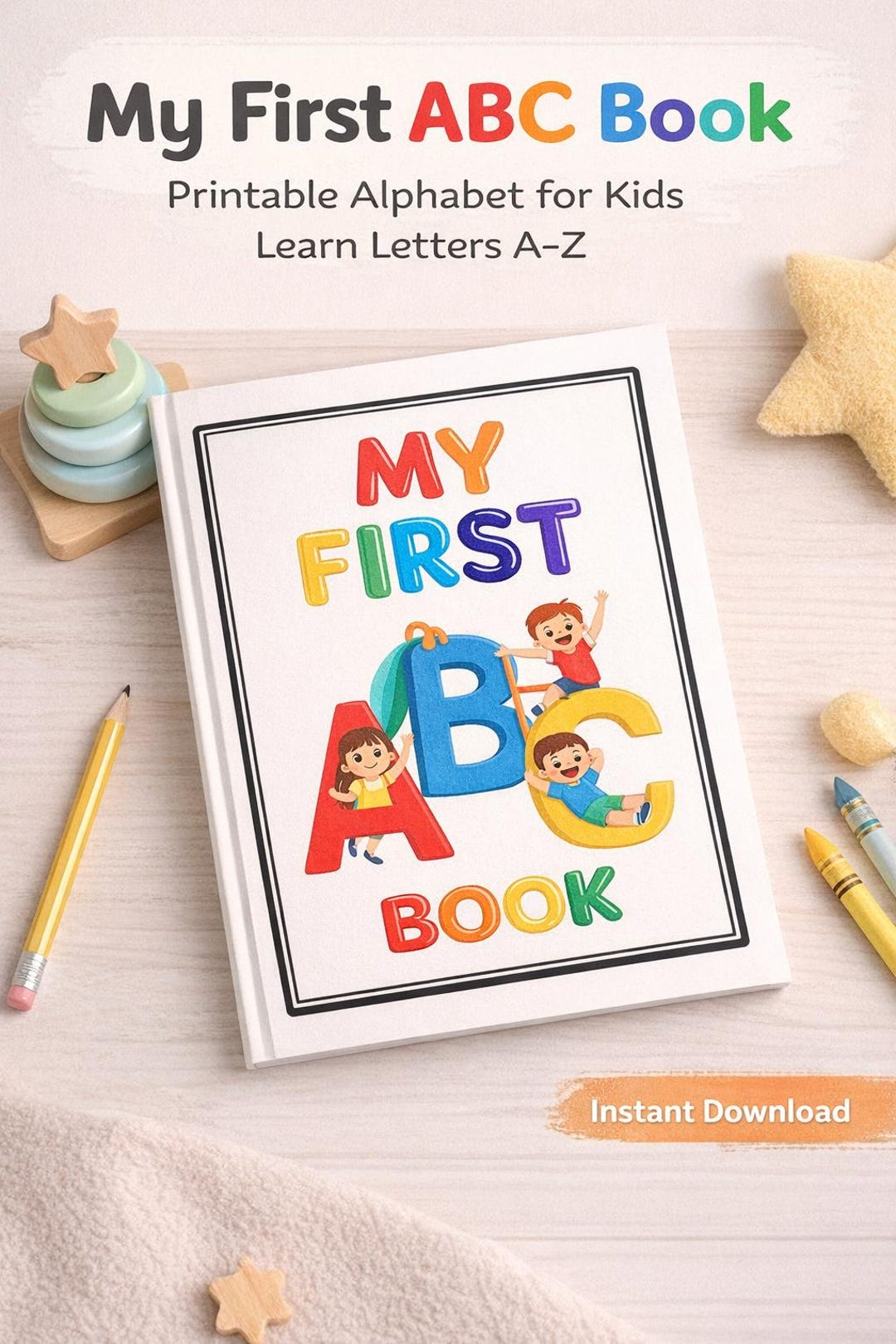 My First ABC Book Printable, Alphabet Tracing Worksheets, Toddler ...