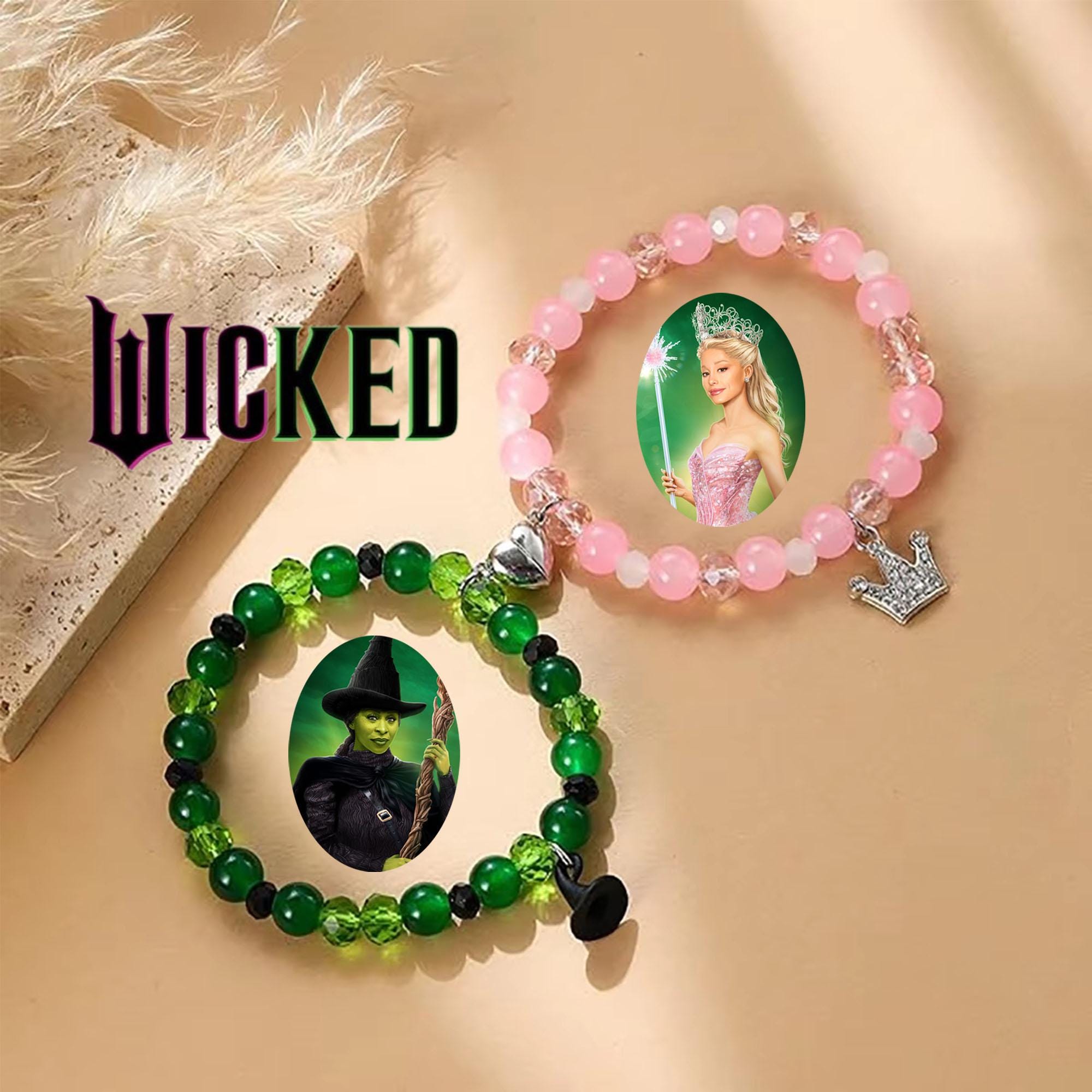 1 Pair Wicked Inspired Friendship Bracelets, Wicked Themed Bracelets ...