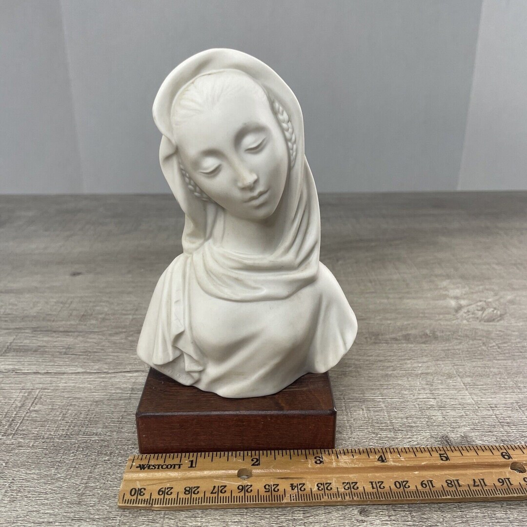 Vintage Cybis Signed Mary Madonna Figure Porcelain Bust Wooden - Etsy