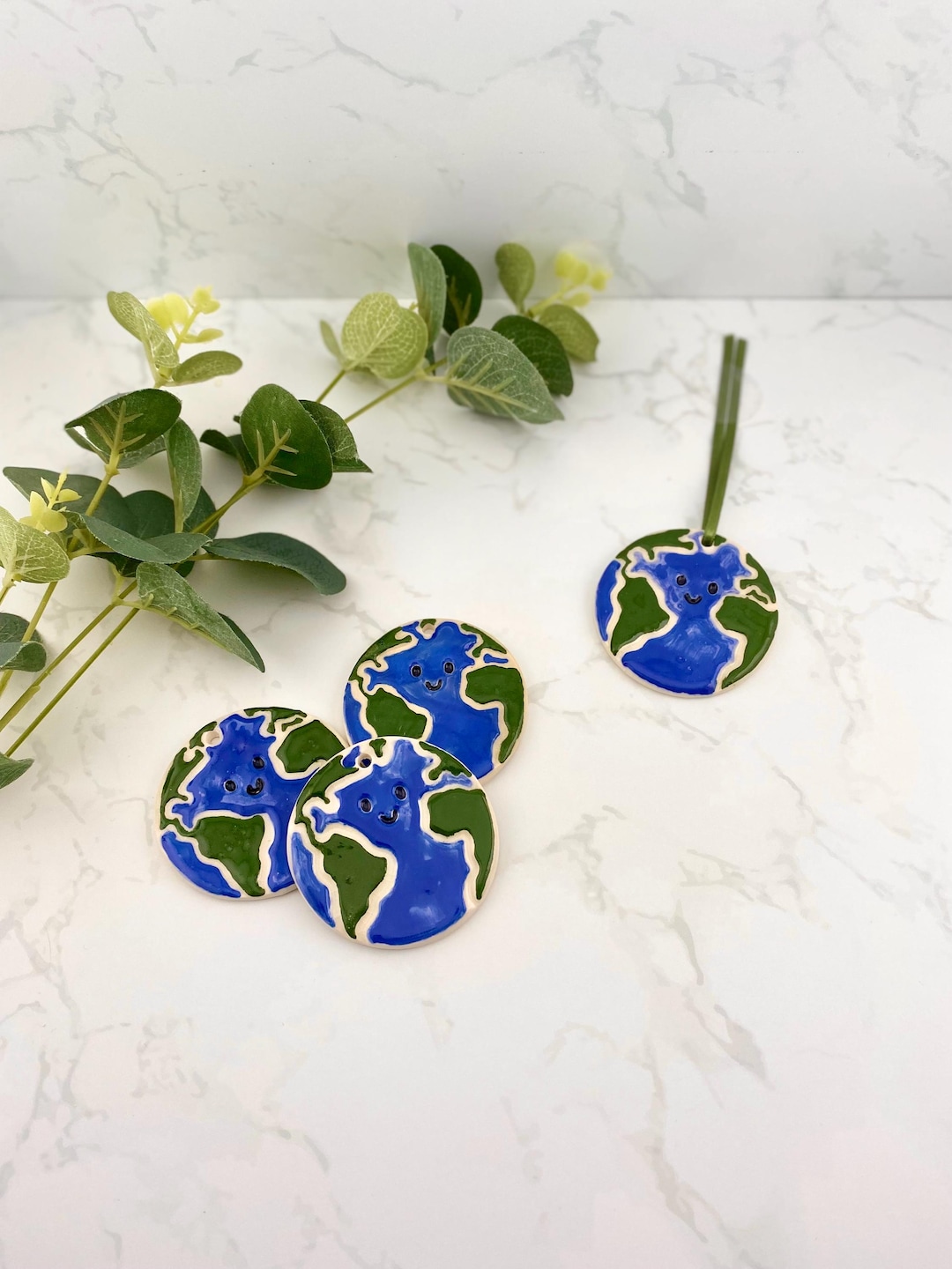 Handmade Clay Earth Ornament, Planet Decoration, Teacher Gift - Etsy