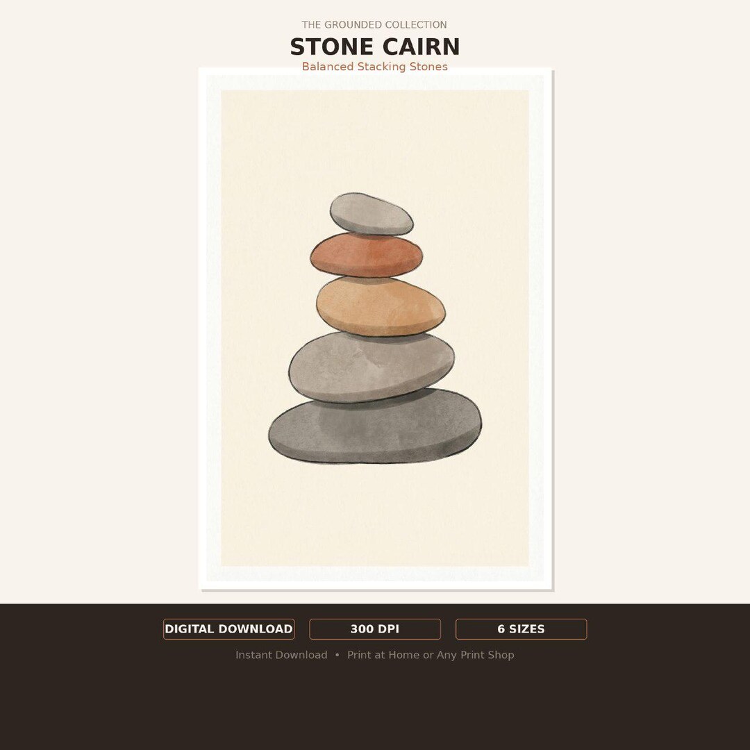 Zen Stacking Stones Art Print | Cairn Rock Balance Wall Art ...