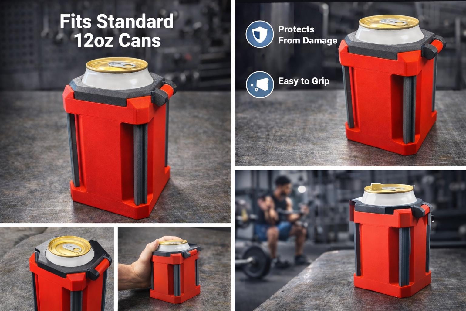 3D Printed Can Koozie Holder | 12oz 16oz Energy Drink Sleeve ...