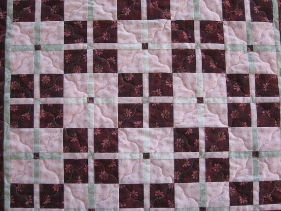 Table Topper Quilted Topper Small Quilt Crossed 4-patch in - Etsy