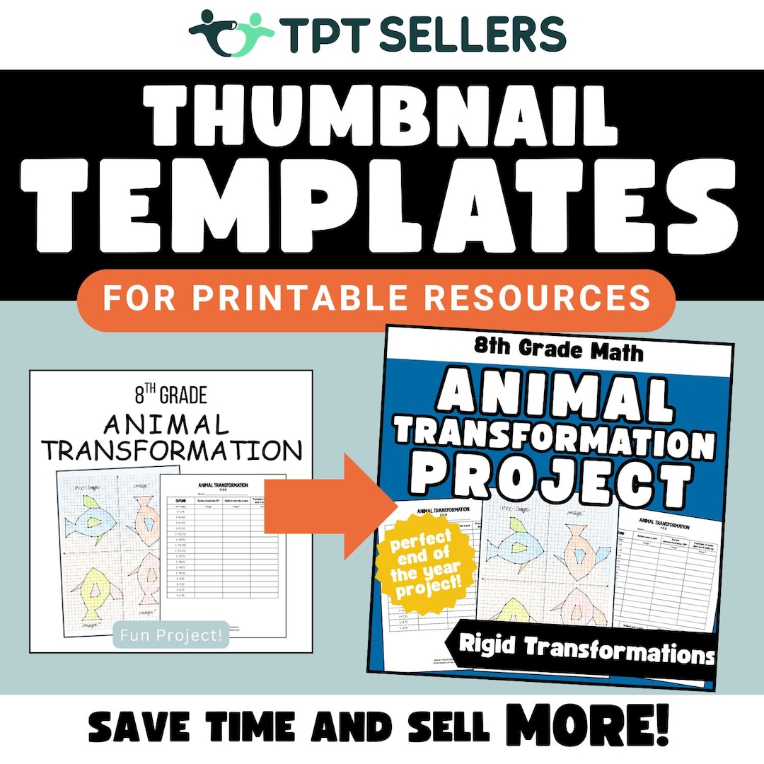 Cover + Thumbnail Templates for Printable Resources | for TPT Sellers ...