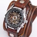 Genuine Smooth Leather Anti-allergic Brown Watch , Anti-allergic Watch ...