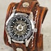Brown Handmade Leather Watch Cuff - Etsy