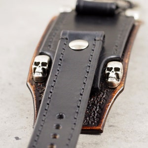 Leather Watch Strap, Biker Watch Strap, 20, 22, 24, 26mm Watch Strap ...