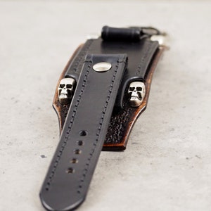 Leather Watch Strap, Biker Watch Strap, 20, 22, 24, 26mm Watch Strap ...