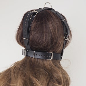 Leather Head Harness Black Handmade Head Restraint - Etsy