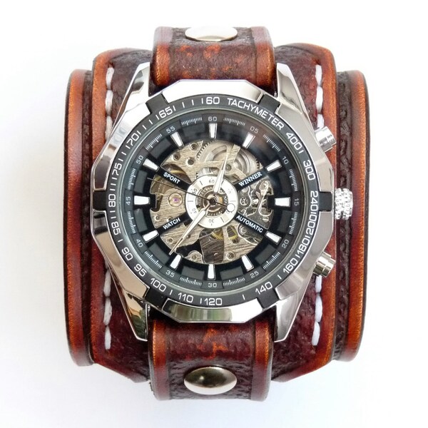 Leather Cuff Watch - Etsy