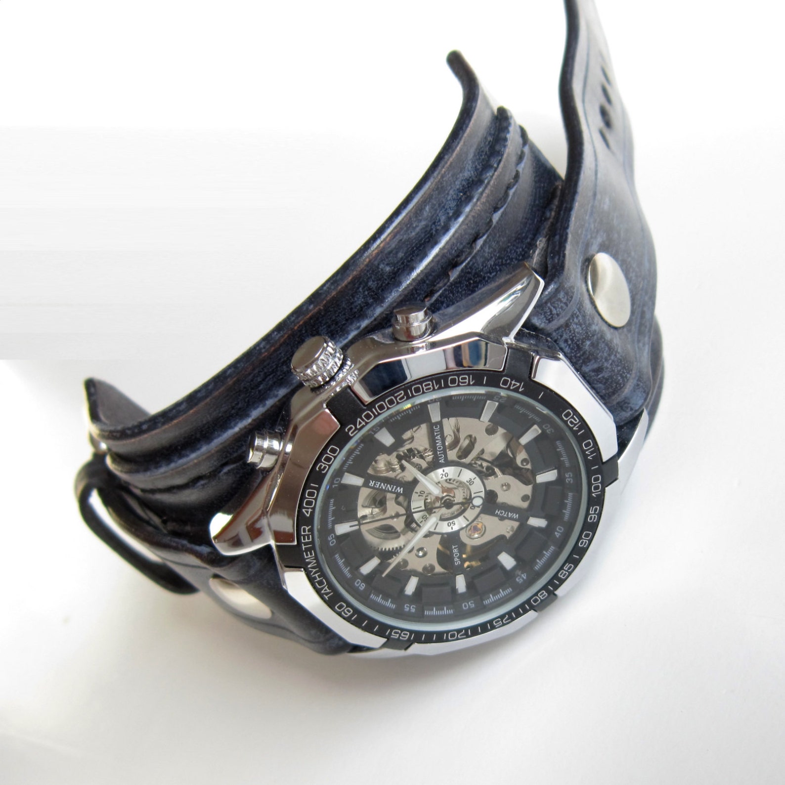 Unisex Skeleton Watch Blue Watch Skeleton Self-winding Auto - Etsy