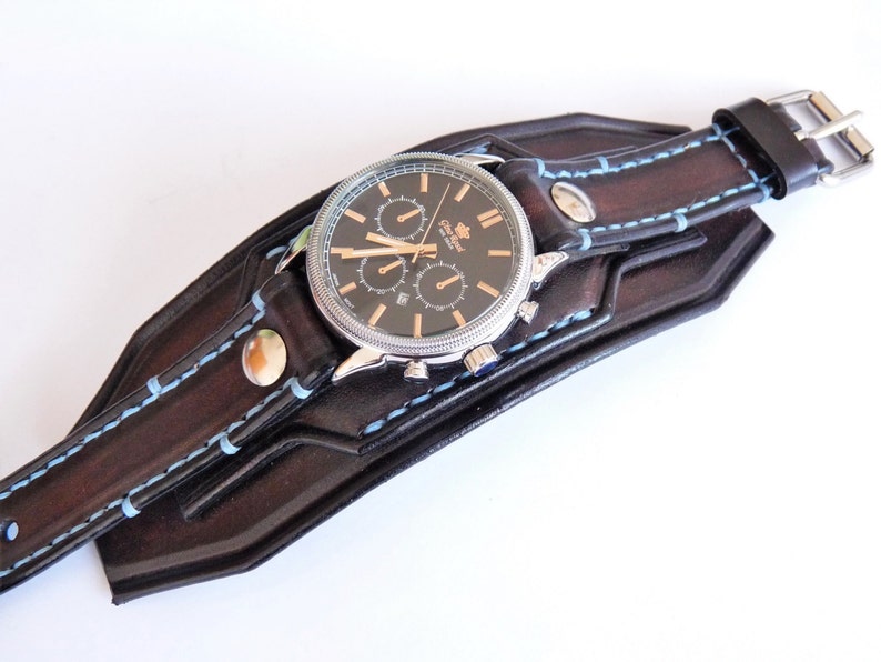 Leather Watch Cuff Unique Leather Watch Watches Jewellery - Etsy