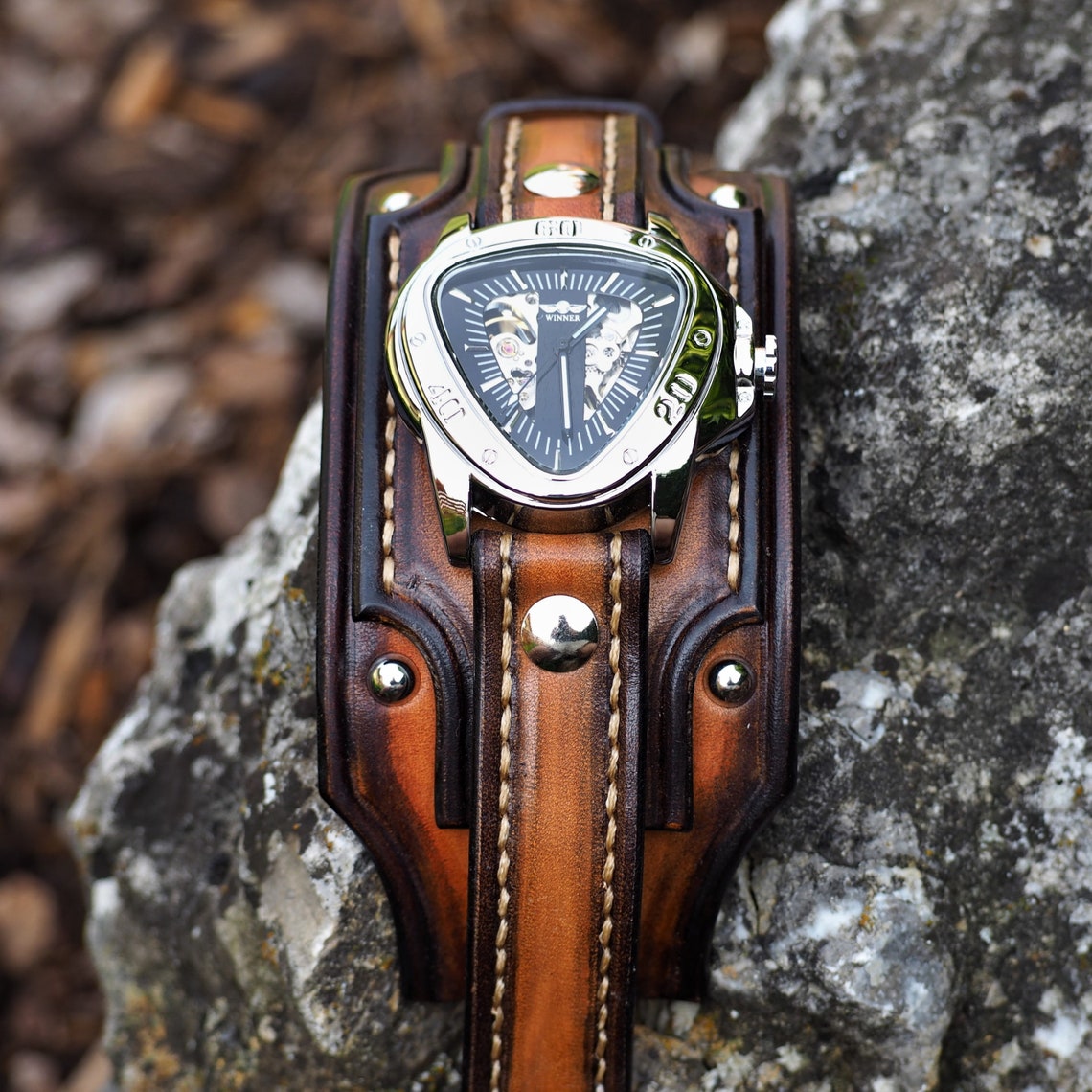 Leather Cuff Watch Leather Watch Leather Cuff Watch - Etsy