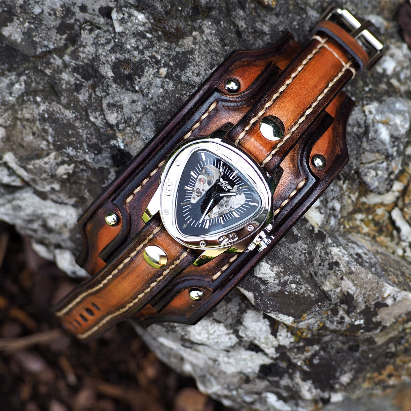 Leather Cuff Watch Leather Watch Leather Cuff Watch | Etsy