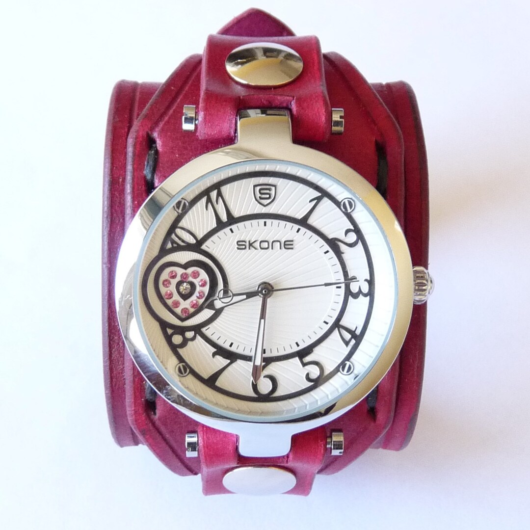 Women Watches, Women Leather Watch, Red Watch, Elegant Women's Watch ...