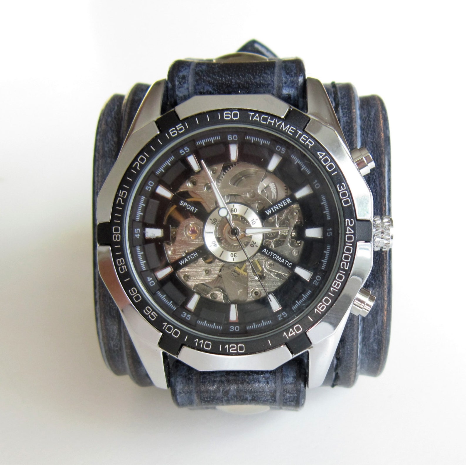 Unisex Skeleton Watch Blue Watch Skeleton Self-winding Auto - Etsy