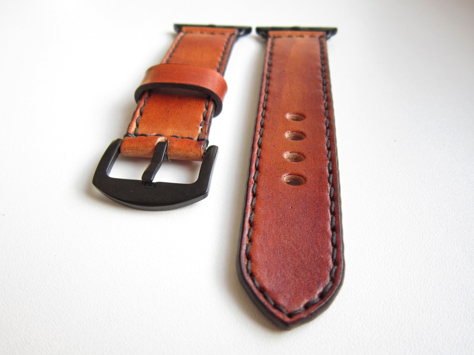 Brown Apple Watch Strap Black Adapter Watch Strap Leather - Etsy