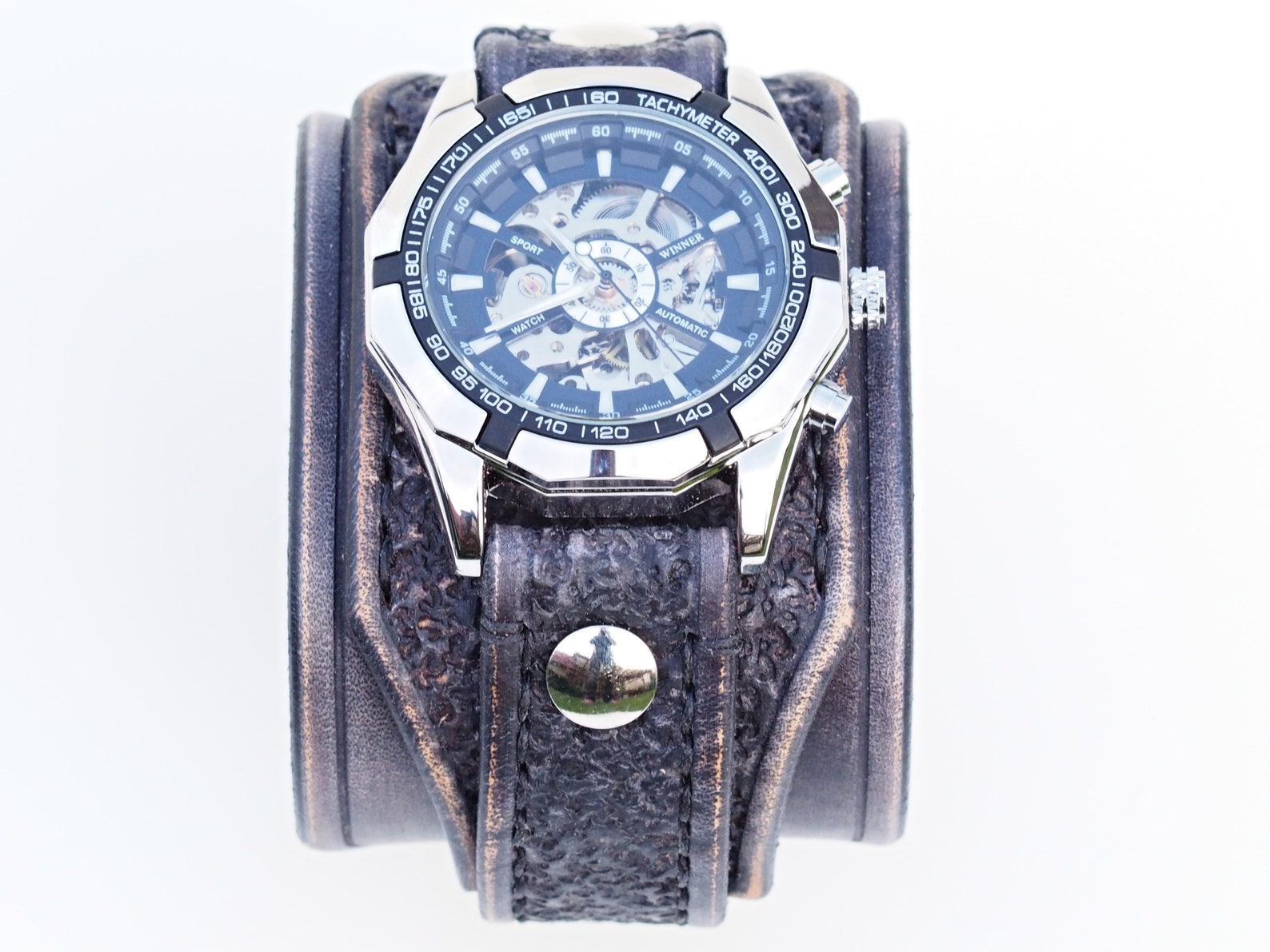 Leather Men's Watches Leather Watch Cuff Men's - Etsy