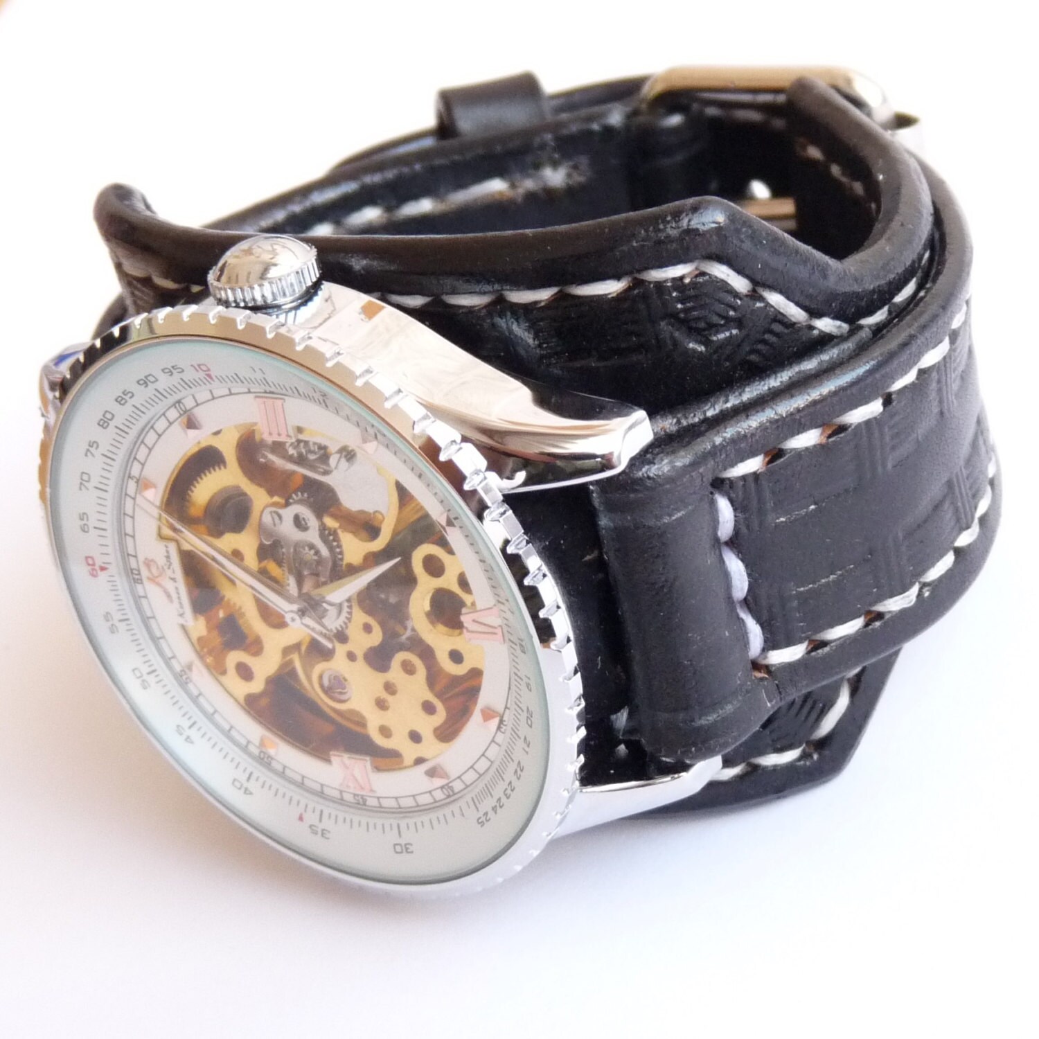 Man Watch Wristwach Gift Watch Skeleton Watch Vintage | Etsy