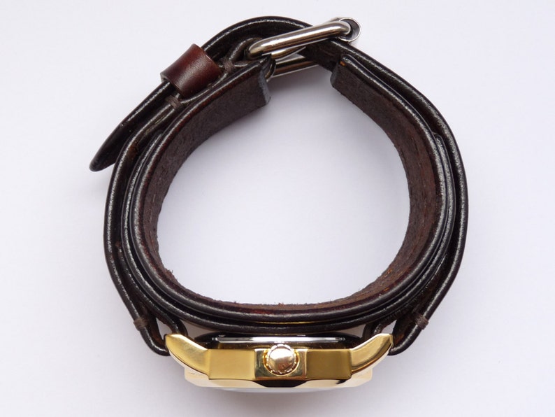 Brown Handmade Leather Watch Cuff - Etsy