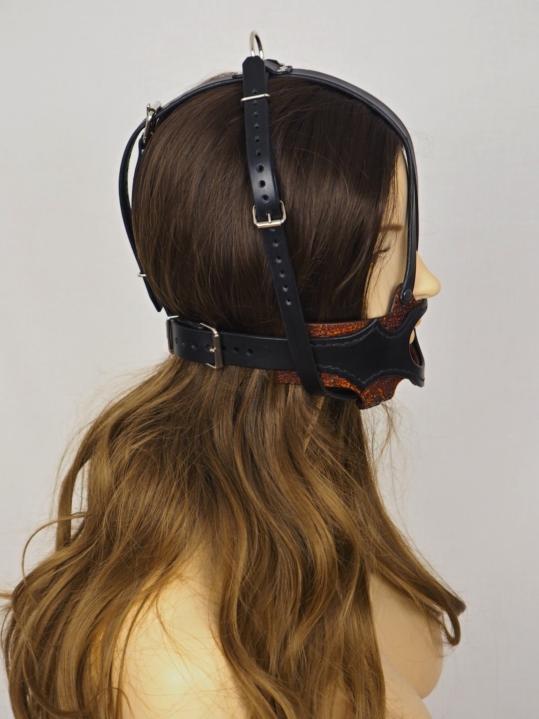 Leather Head Harness Black and Brown, Handmade Head Restraint - Etsy