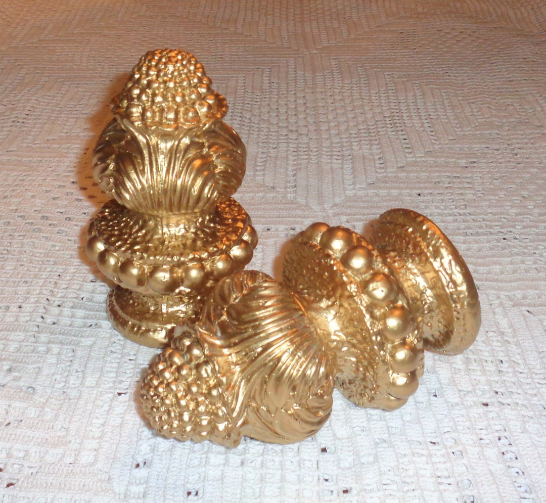 2 Vintage Gold Color Home Decor Accent Decorative Finials - Etsy