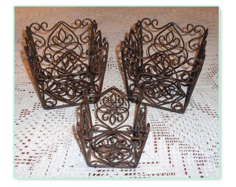 3 Scroll Planters - Etsy