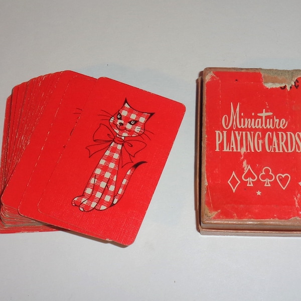 Miniature Vintage Cat Cards - Etsy