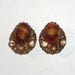 Signed W GERMANY Filigree Art Glass Porphyry Brown Caramel Cab Aurora ...