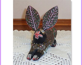 Rabbit Statue Mexican Folk Art Alebrije Sculpture, Wooden Bunny ...