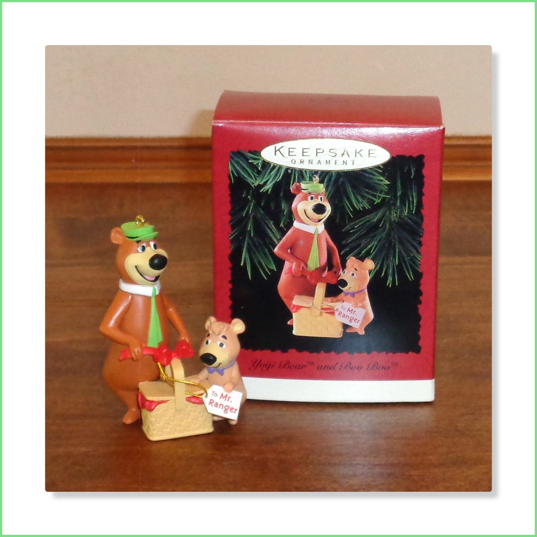 1996 Hallmark Handcrafted Hanna Barbera yogi Bear & Boo Boo Boxed ...
