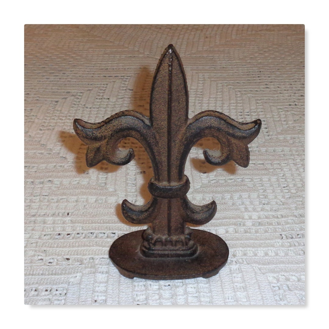 Rustic Cast Iron Metal Fleur De Lis Home Decor Decorative Tabletop ...