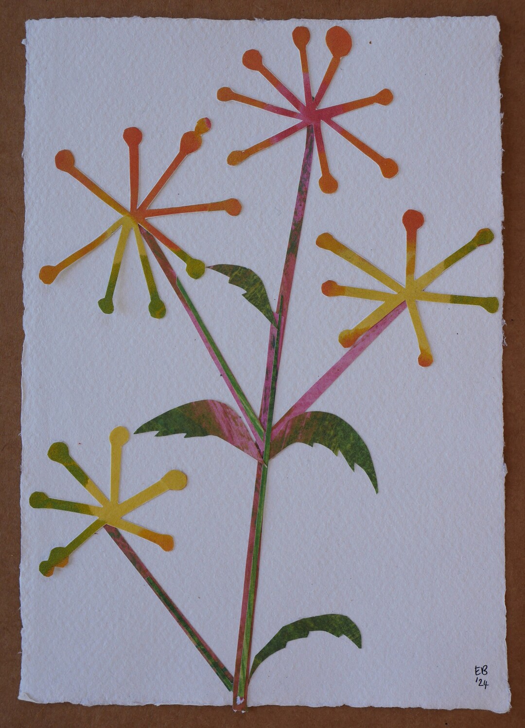 Original Floral Cow Parsley Papercut / Paper Collage, A5 Size English ...