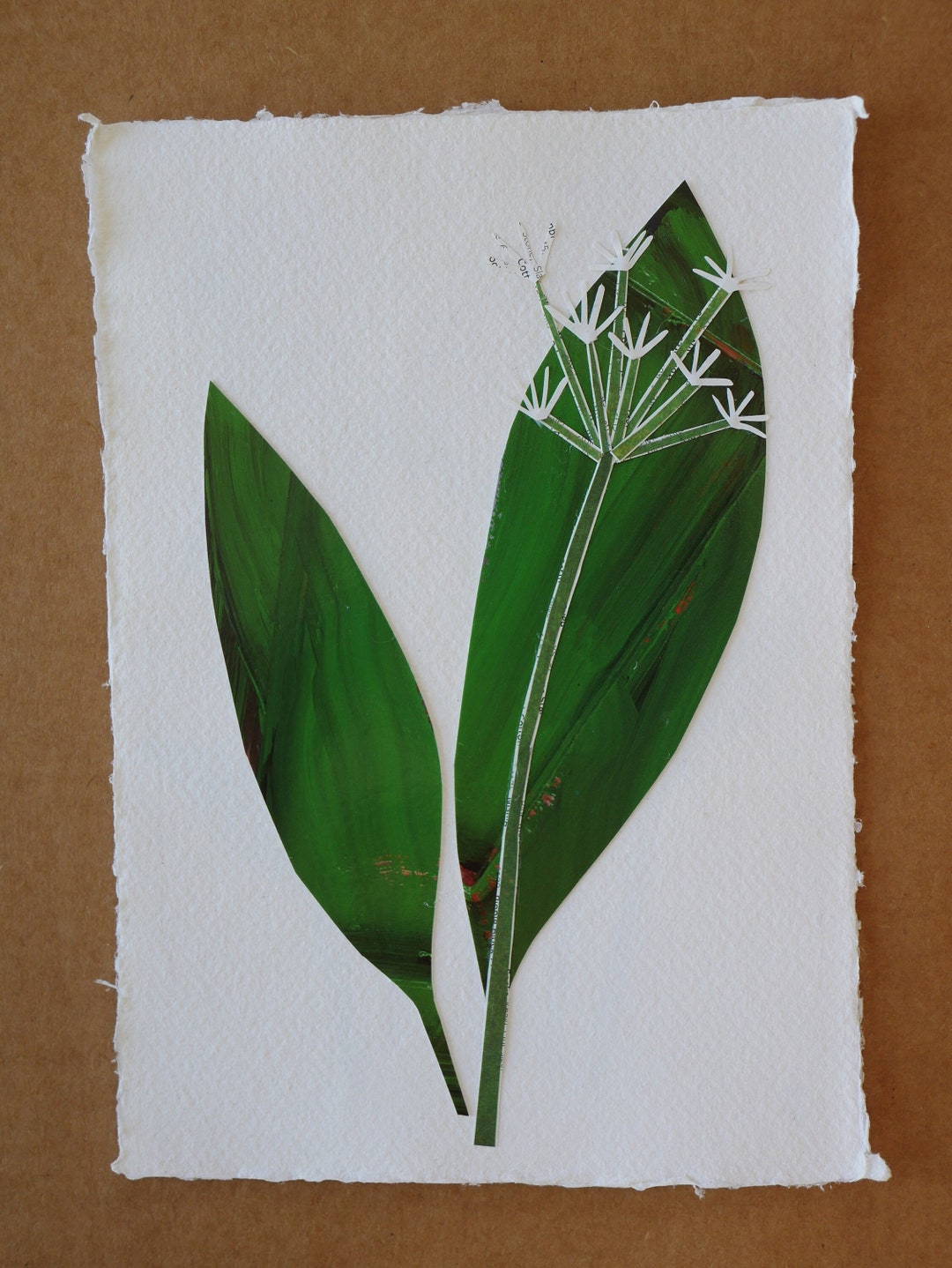 Original Wild Garlic Flower Papercut / Paper Collage, A5 Size ...