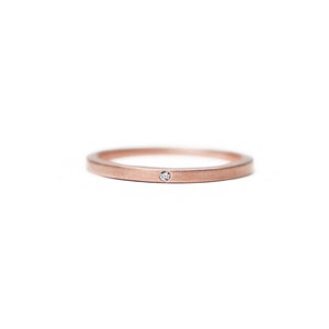 Rose Gold Square Diamond Ring Stacking Set, Eco Friendly 1mm Diamond ...