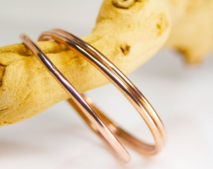 Rose Gold Bangle Stacking Set of 3, 8g Bracelets, Spring Jewelry, Great ...